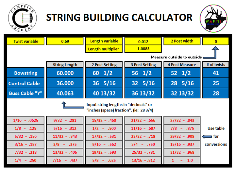 String Builder Calculator – CAMPFIRE ARCHERY